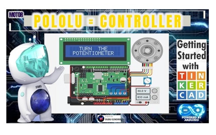 Circuit design POLOLU = DC MOTOR CONTROLLER - Tinkercad