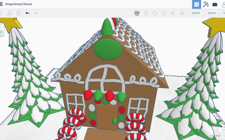 Tinkercad Designs Gingerbread House Ideas 3D Print Articulated