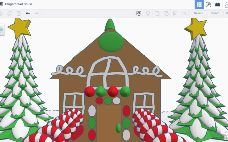 3D design Gingerbread House - Tinkercad