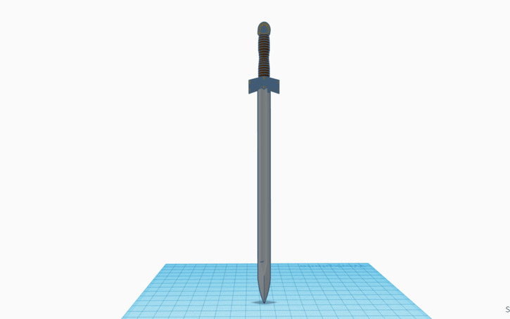 3D design Ulfberht Viking Sword Display - Tinkercad