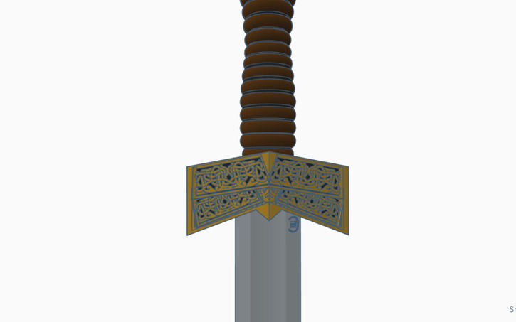 3D design Ulfberht Viking Sword Display - Tinkercad