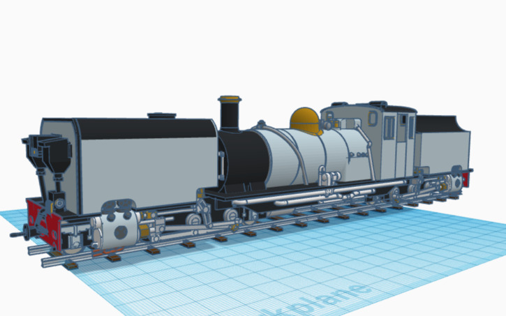 3D design NG G16 narrow gauge steam locomotive - Tinkercad