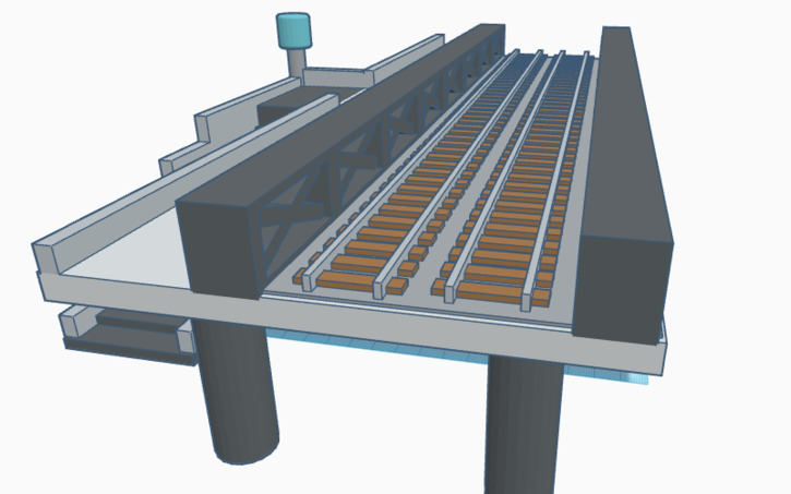 3D design RAILWAY BRIDGE - Tinkercad