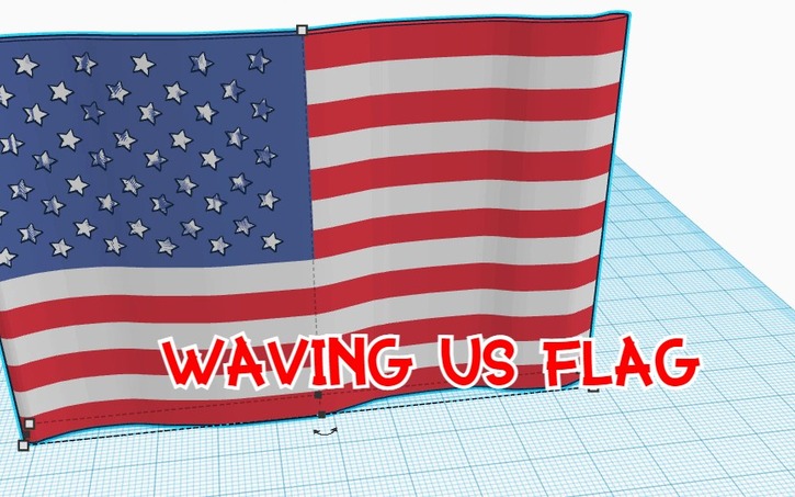 3D design Waving us flag with gradients - Tinkercad