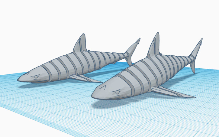 3D design Articulated Sharks - Tinkercad