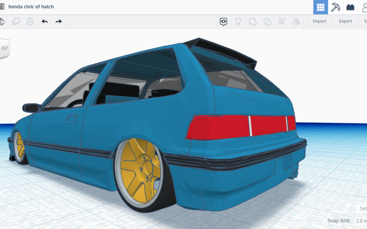 3D design honda civic ef hatch - Tinkercad