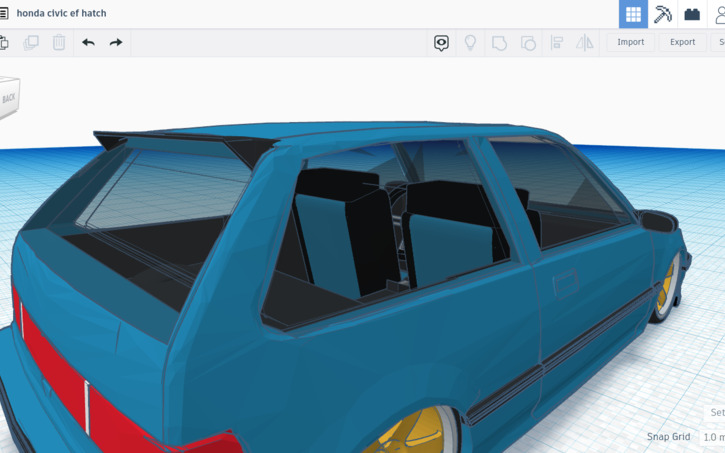 3D design honda civic ef hatch - Tinkercad