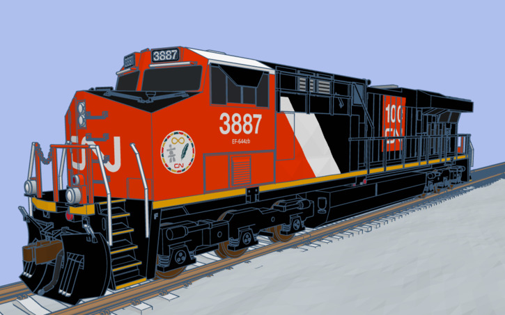 3D design Canadian National ES44AC 3887 (READ DESC.) - Tinkercad