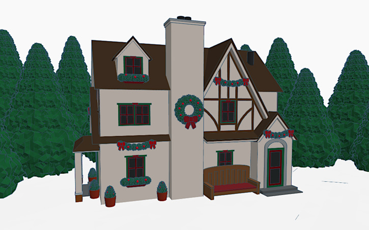 3D design Christmas Cottage - Tinkercad