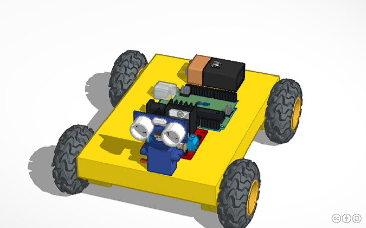 3D design obstacle avoiding robot - Tinkercad