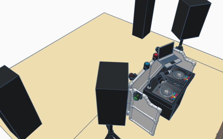 3D design PVC foldable DJ booth - Tinkercad
