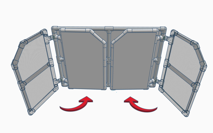 3D design PVC foldable DJ booth - Tinkercad