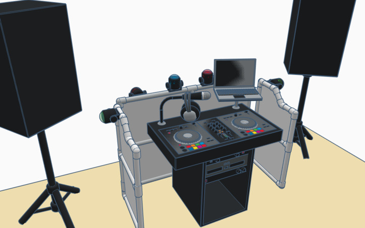 3D design PVC foldable DJ booth - Tinkercad