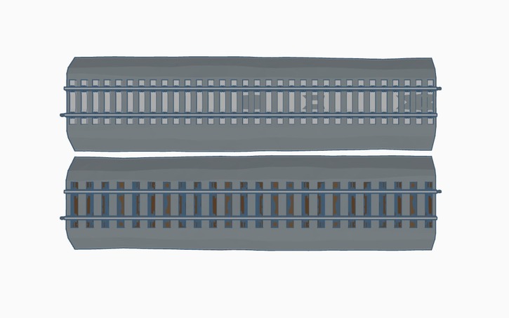 3D design Wooden + Concrete Railroad Track - Tinkercad