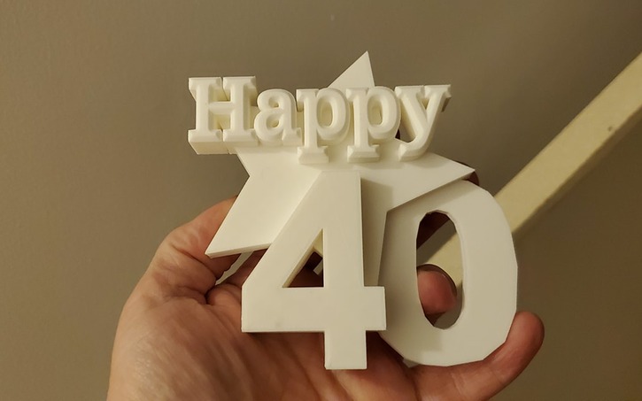 3D design Happy 40th birthday - Tinkercad