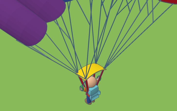 3D design Parachute (Square) - Tinkercad