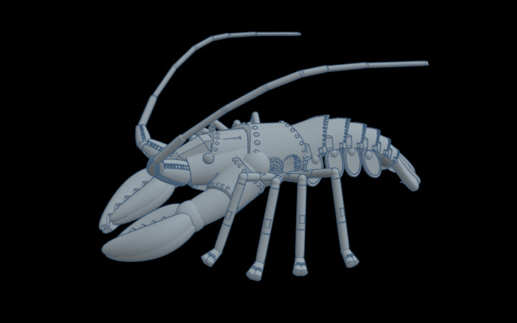 3D design Mechanical Lobster - Tinkercad