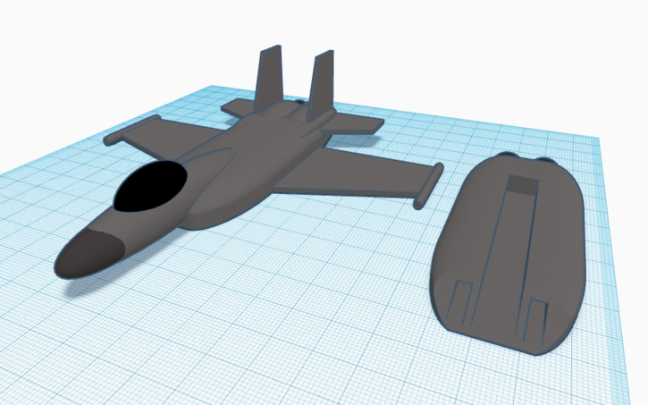 3D design Printable jet - Tinkercad
