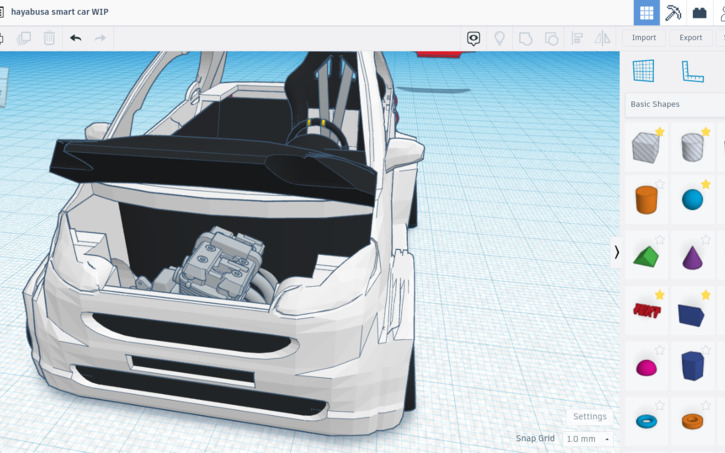 3D design hayabusa smart car FINISHED - Tinkercad