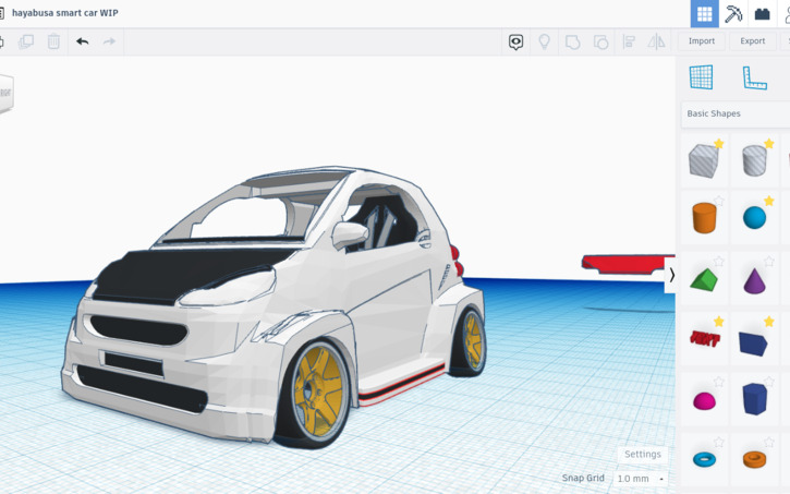 3D design hayabusa smart car FINISHED - Tinkercad