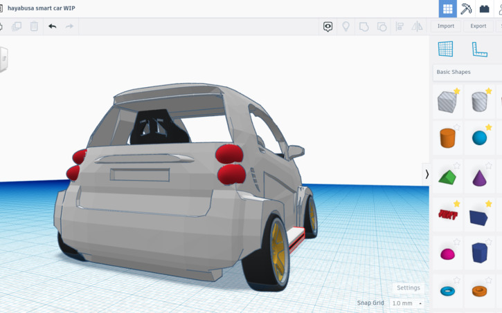 3D design hayabusa smart car FINISHED - Tinkercad