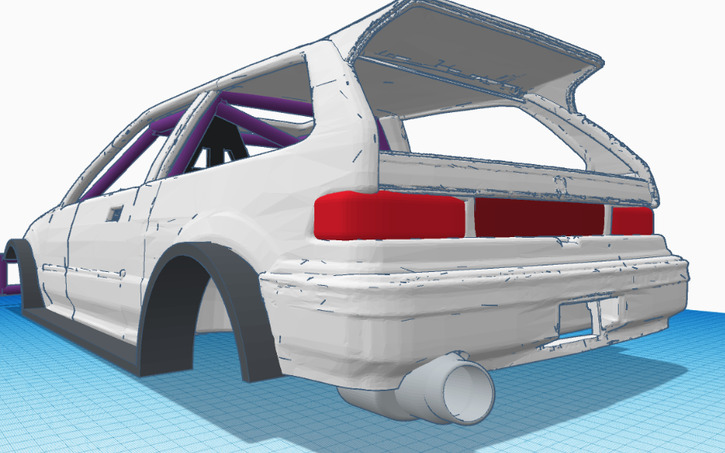 3D design Custom Honda Civic EF - Tinkercad