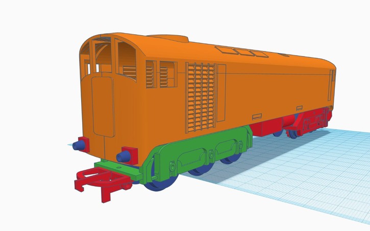 3D design metropolitan vickers class 28 CO-BO OO Motorised - Tinkercad