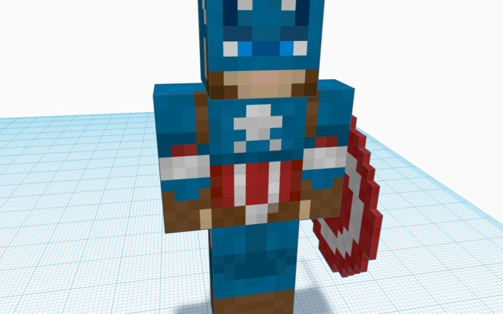 3D design Captain America Minecraft Skin - Tinkercad