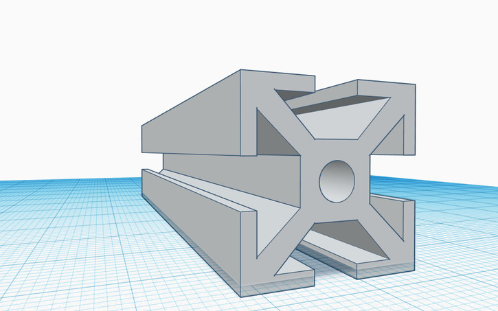 3D design 2020 Aluminium Extrusion - Tinkercad