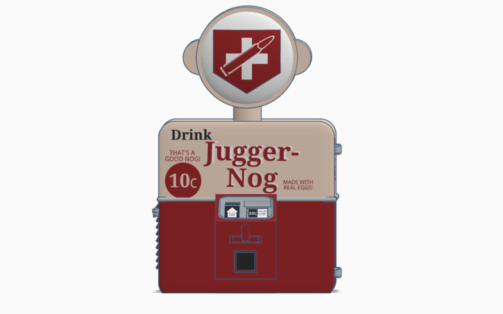 3D design Juggernog mini fridge - Tinkercad