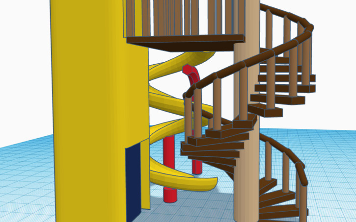 3D design playground Slide and Elevator - Tinkercad