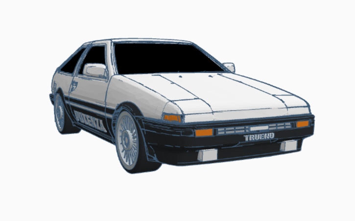 3D design Toyota AE86 (Detailed Scan) - Tinkercad