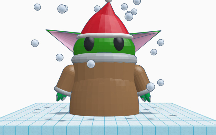 3D design Christmas Grogu!!! - Tinkercad