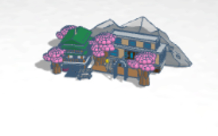 3D design Japanese Town! - Tinkercad