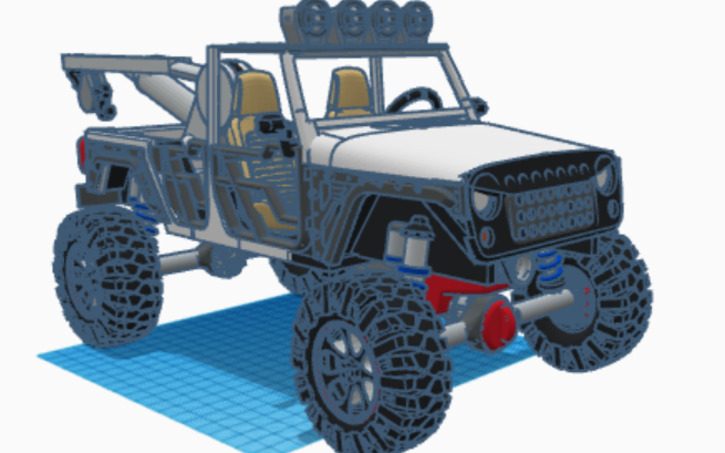 3D design jeep custom crane - Tinkercad