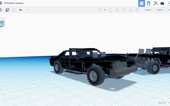 3D design 72 Pontiac Lemans - Tinkercad