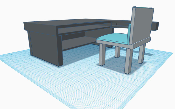 3D design Desk desk - Tinkercad