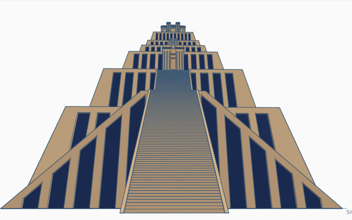 3D design Tower of Babel Ziggurat - Tinkercad