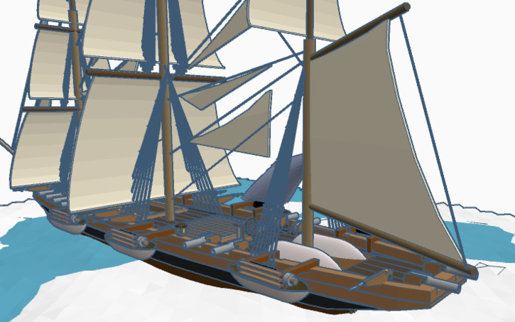 3D design Pirate Ships - The Eliza - Tinkercad