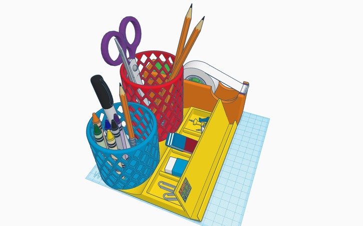 3D design Desk Organizer - Tinkercad