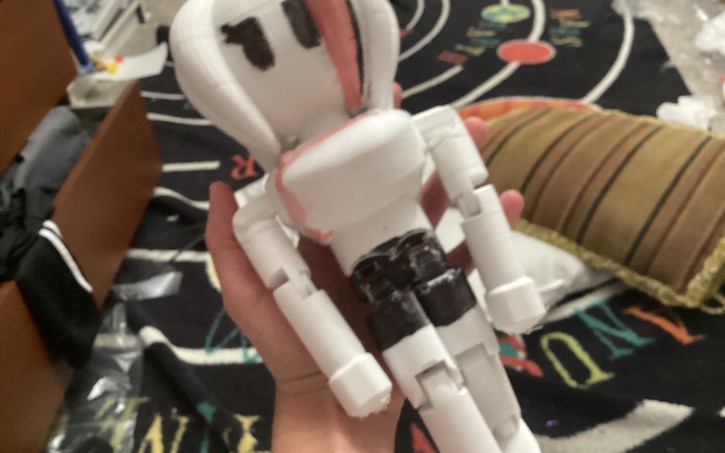 3D design Printable Articulated 12 inch Clara (print with supports ...