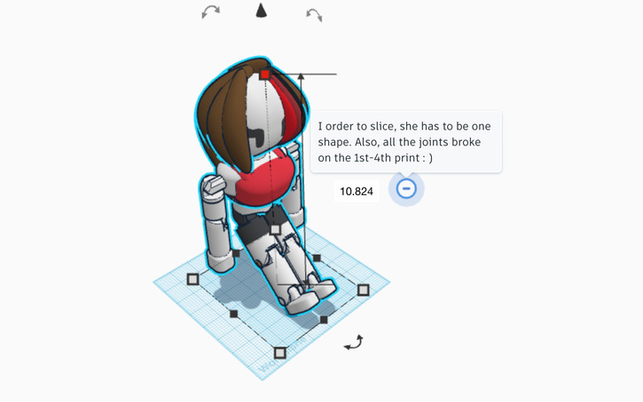 3D design Printable Articulated 12 inch Clara (print with supports ...