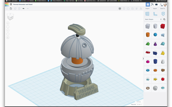 3D design Thermal Detonator and Stand - Tinkercad