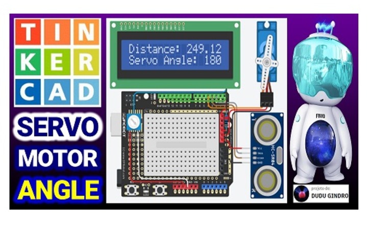 Circuit Design Distance Control Servo Motor Angle Tinkercad