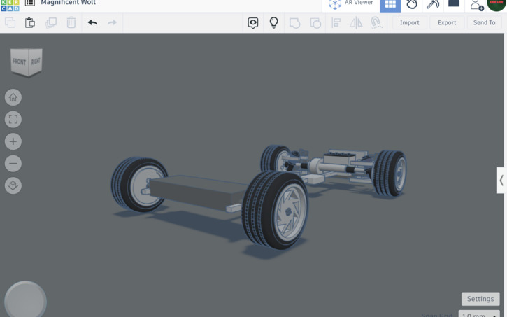 3D design Car Chassis - Tinkercad