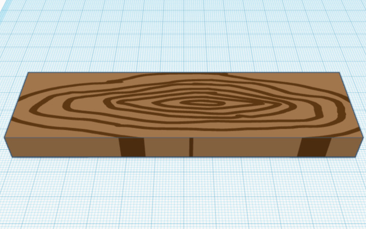 3D design wood plank - Tinkercad