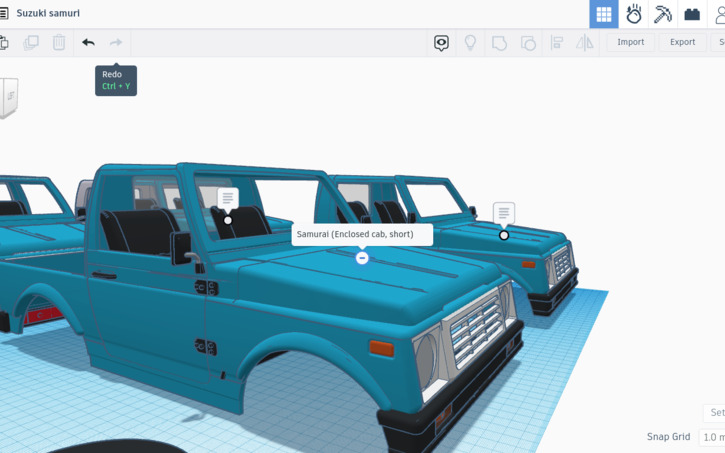 3D design Suzuki Samurai bodys - Tinkercad
