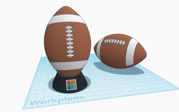 3D design American Football - Tinkercad