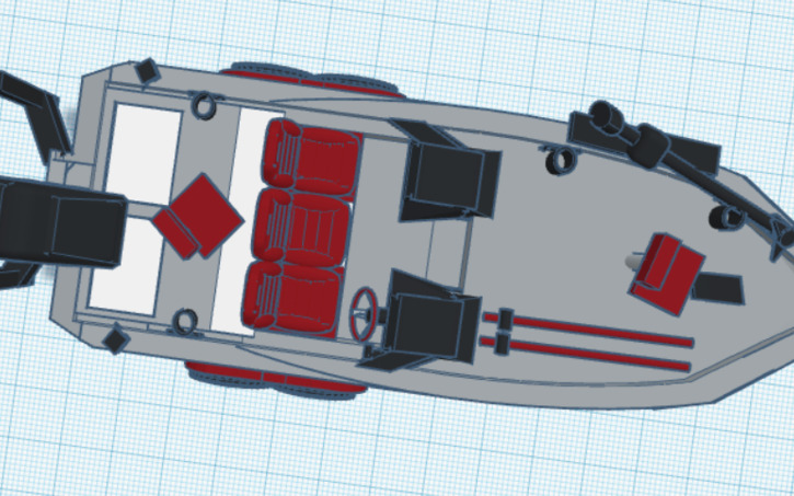 3D design lund Bass boat - Tinkercad