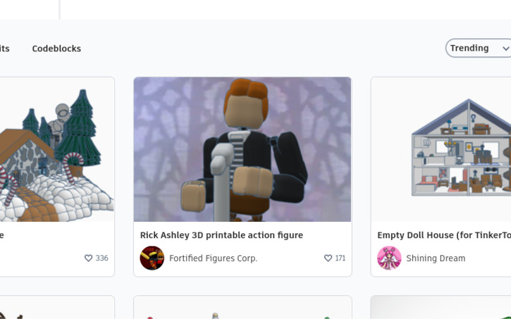 3D design Rick Astley 3D printable action figure - Tinkercad